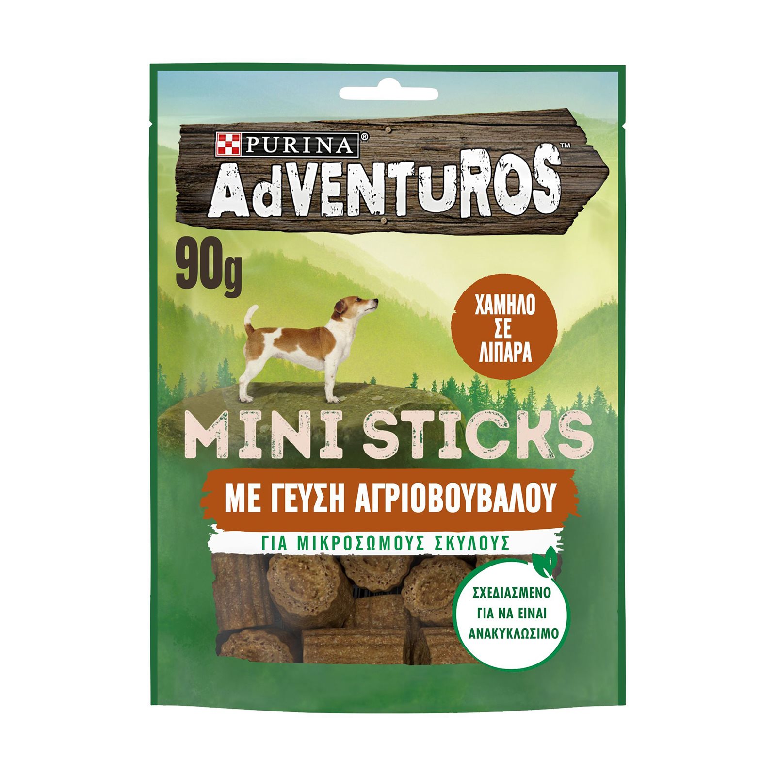 PURINA Adventuros Σνακ Σκύλου Sticks με γεύση Αγριοβούβαλου 90g ...