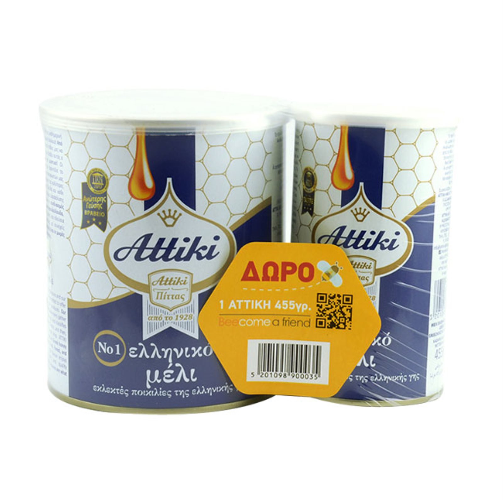 ATTIKI Μέλι 1kg + Μέλι 455g Δώρο | ΣΚΛΑΒΕΝΙΤΗΣ