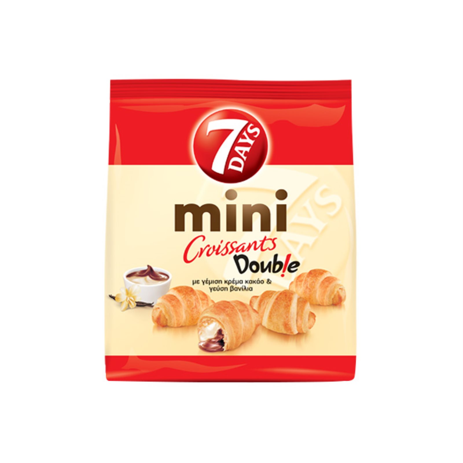 7DAYS Mini Κρουασάν Double με γέμιση Κρέμα Κακάο & γεύση Βανίλια 72g ...