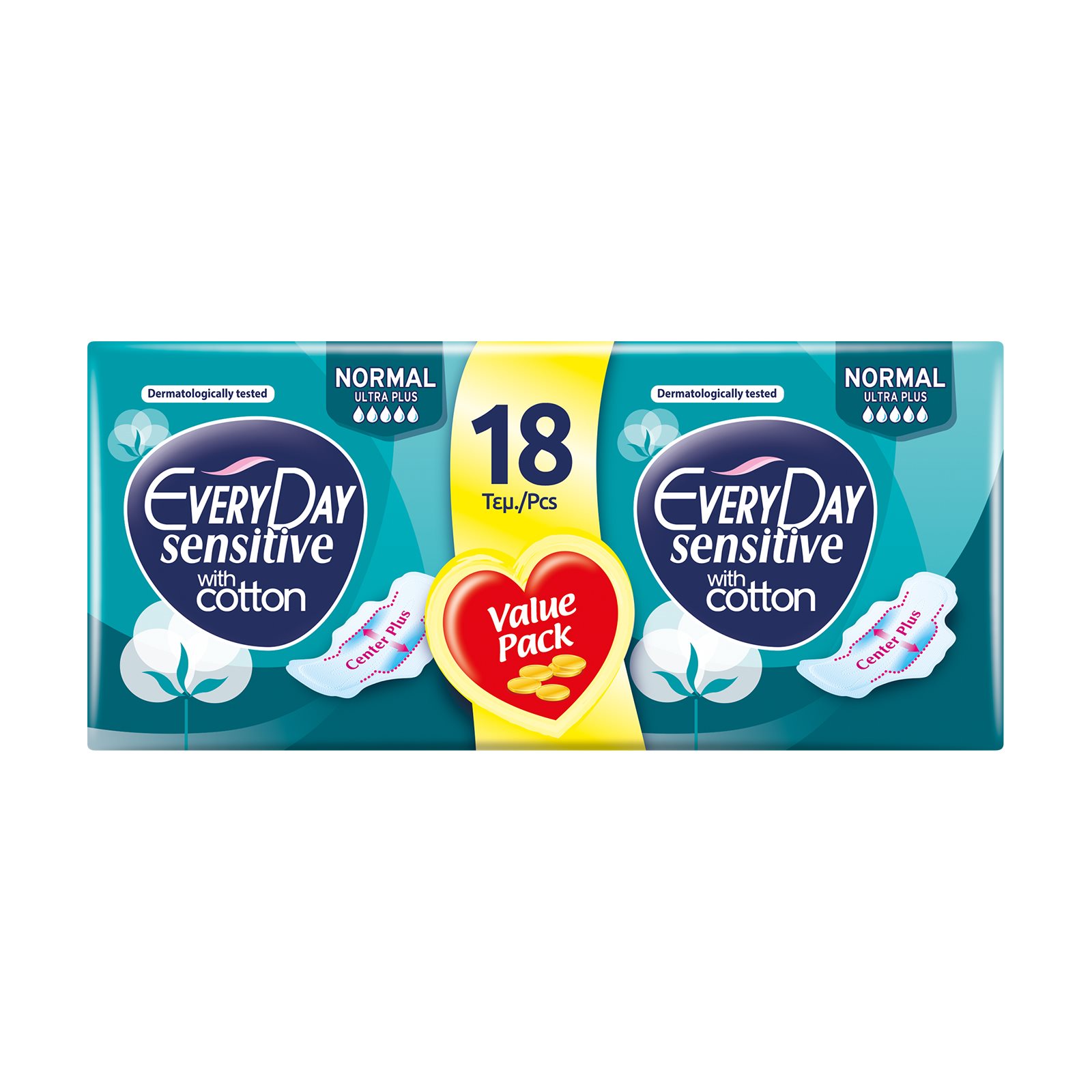EVERYDAY Sensitive Cotton Σερβιέτες Ultra Plus Normal 18τεμ | ΣΚΛΑΒΕΝΙΤΗΣ
