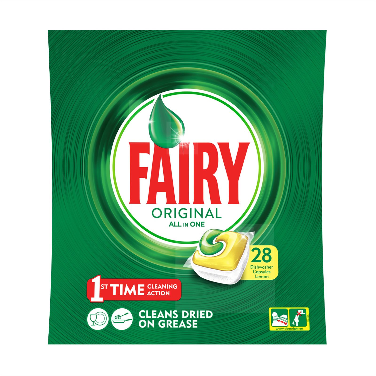 FAIRY Original Απορρυπαντικό Πλυντηρίου Πιάτων Ταμπλέτες Λεμόνι 26τεμ ...