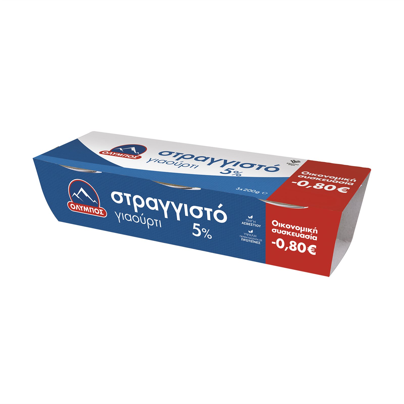 ΟΛΥΜΠΟΣ Γιαούρτι Στραγγιστό 5% 3x200g | ΣΚΛΑΒΕΝΙΤΗΣ
