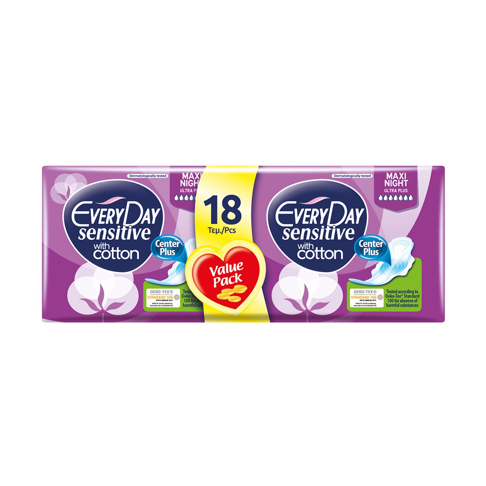 EVERYDAY Sensitive Cotton Σερβιέτες Ultra Plus Maxi Night 18τεμ +6 ...