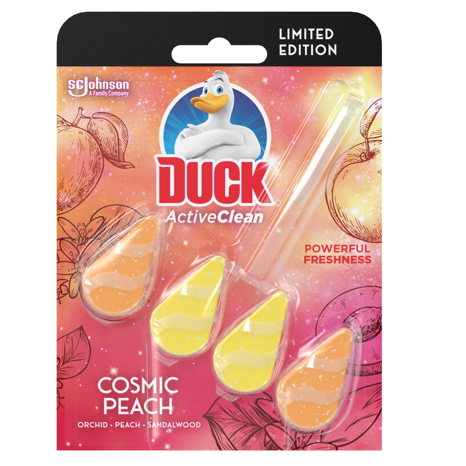 DUCK Active Clean Block Λεκάνης Τουαλέτας Cosmic Peach 38,6g | ΣΚΛΑΒΕΝΙΤΗΣ