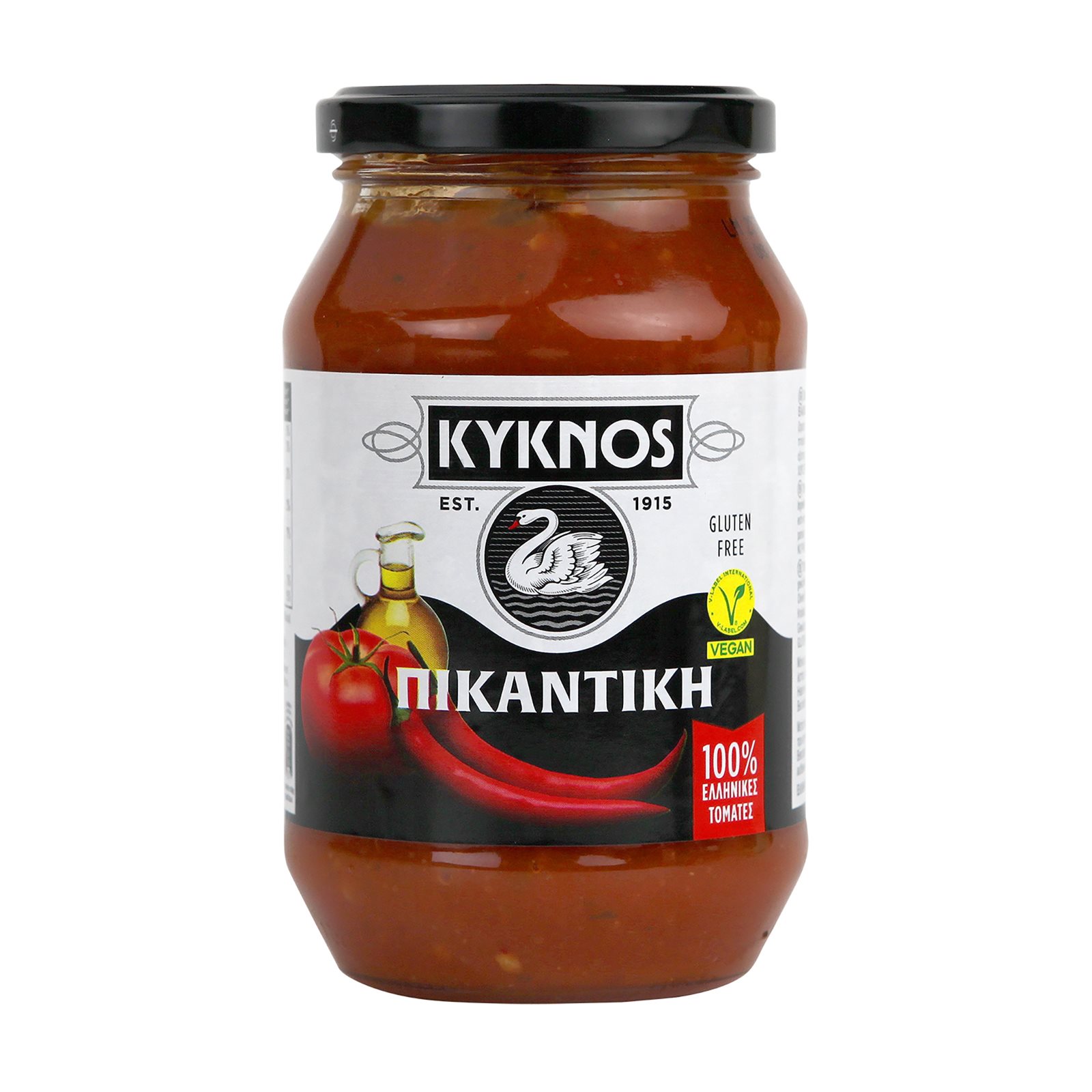 ΚΥΚΝΟΣ Έτοιμη Σάλτσα Ντομάτας Πικάντικη Vegan Χωρίς γλουτένη 425g ...