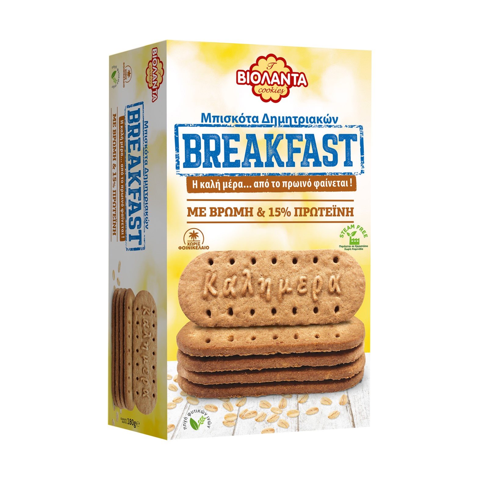 ΒΙΟΛΑΝΤΑ Breakfast Μπισκότα Δημητριακών με Βρόμη & Πρωτεΐνη 180g ...