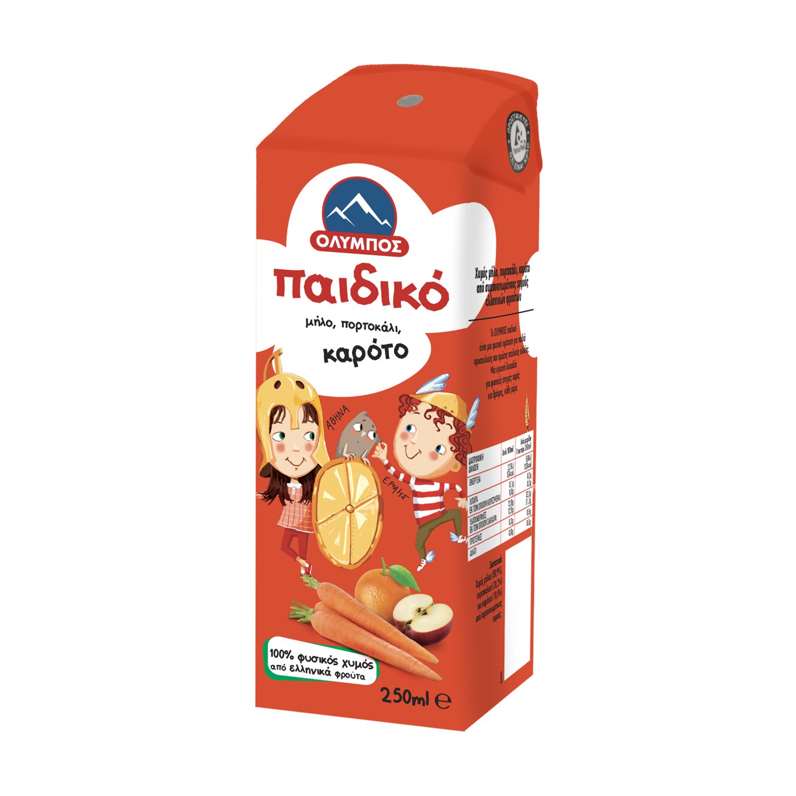 ΟΛΥΜΠΟΣ Παιδικό Φυσικός Χυμός Μήλο Πορτοκάλι Καρότο 3x250ml | ΣΚΛΑΒΕΝΙΤΗΣ