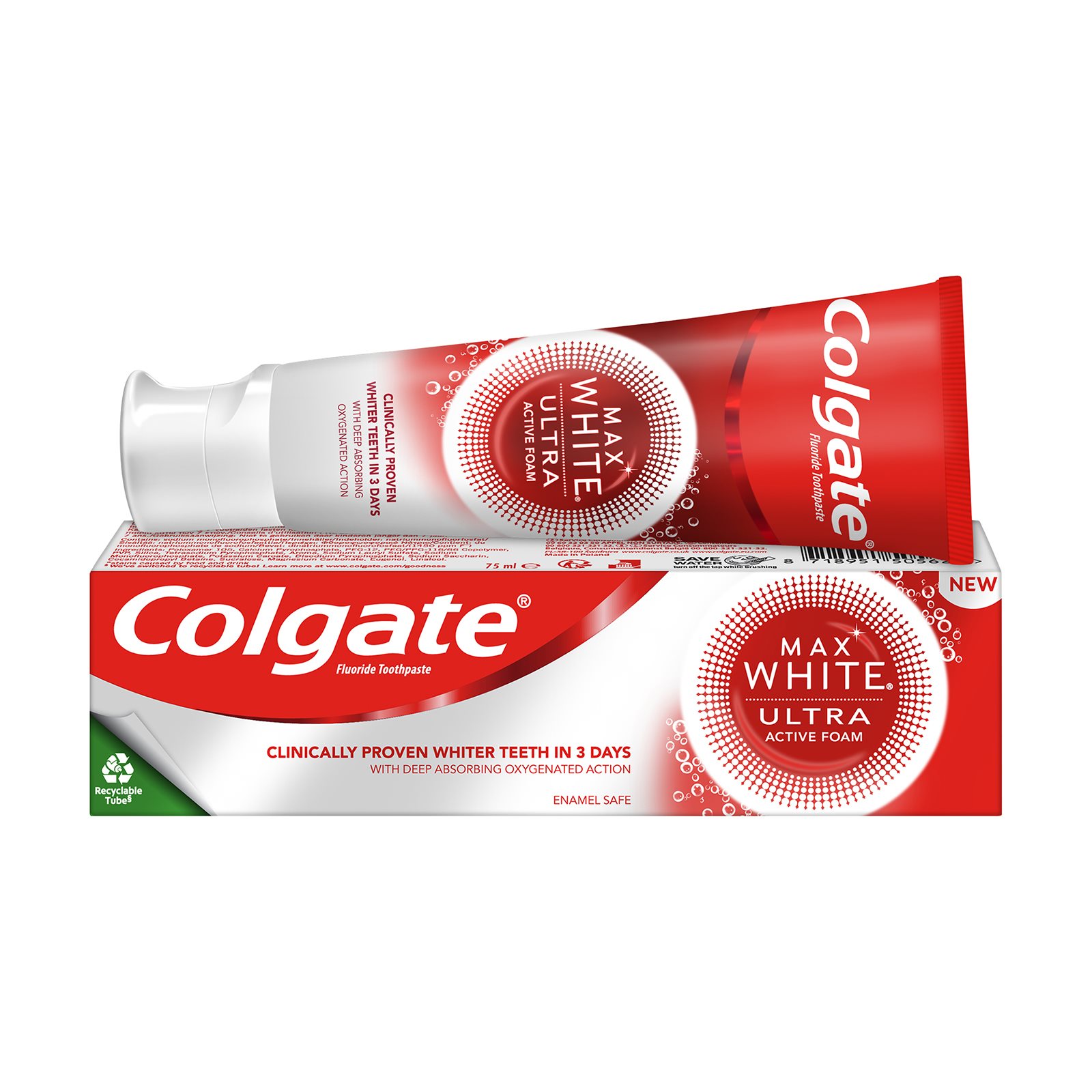 COLGATE Max White Οδοντόκρεμα Ultra Active Foam 75ml | ΣΚΛΑΒΕΝΙΤΗΣ