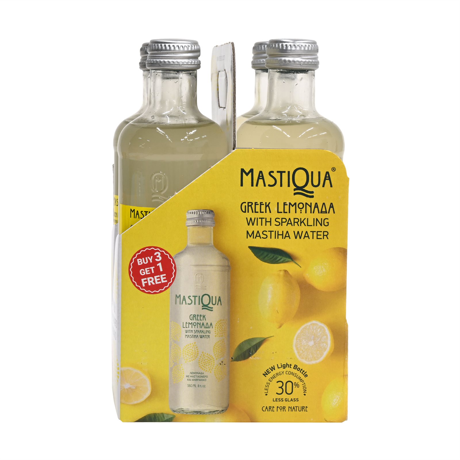 MASTIQUA Λεμονάδα με Μαστιχόνερο & Ανθρακικό 3x330ml +1 Δώρο | ΣΚΛΑΒΕΝΙΤΗΣ