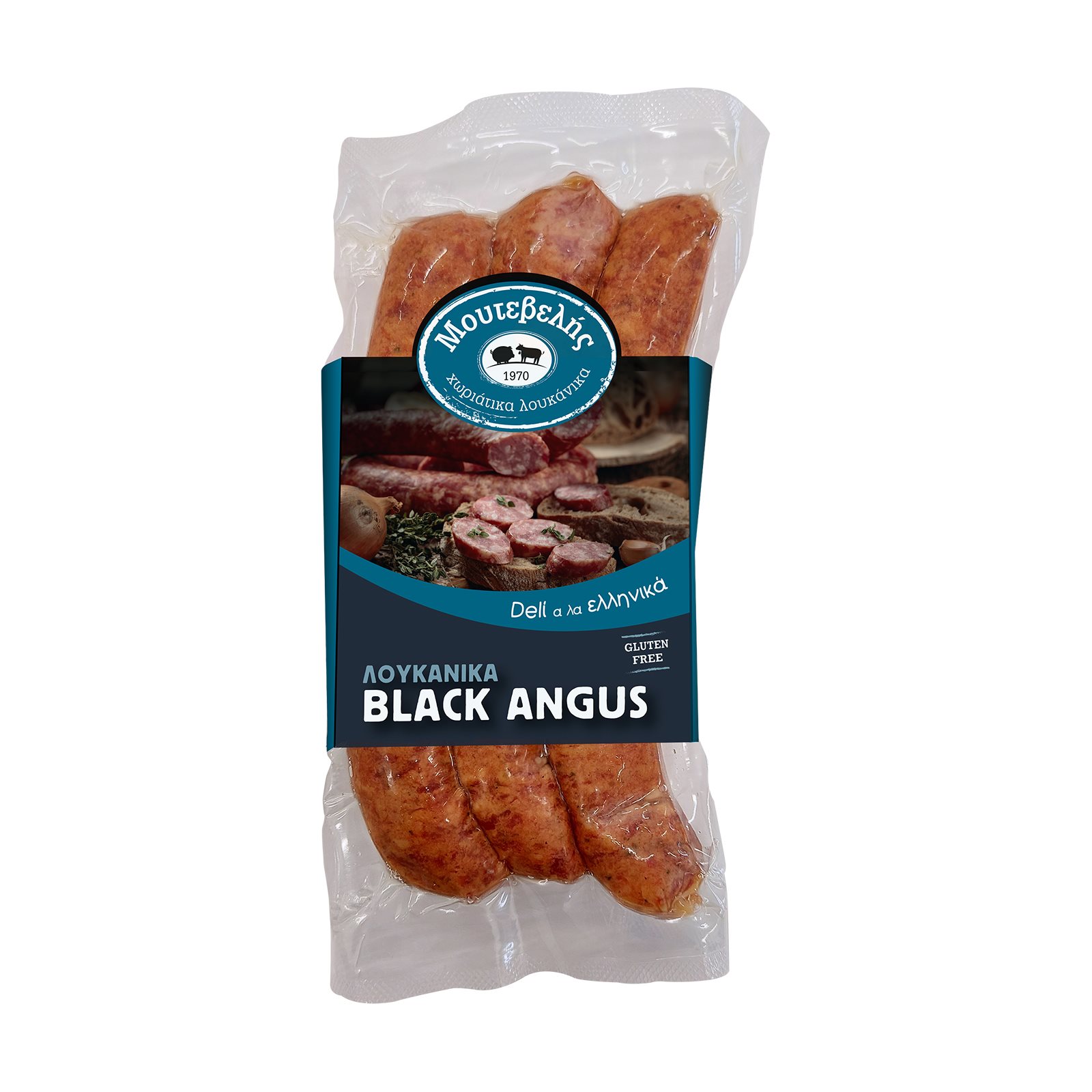 ΜΟΥΤΕΒΕΛΗΣ Deli α λα Ελληνικά Λουκάνικα Black Angus Χωρίς γλουτένη 270g ...