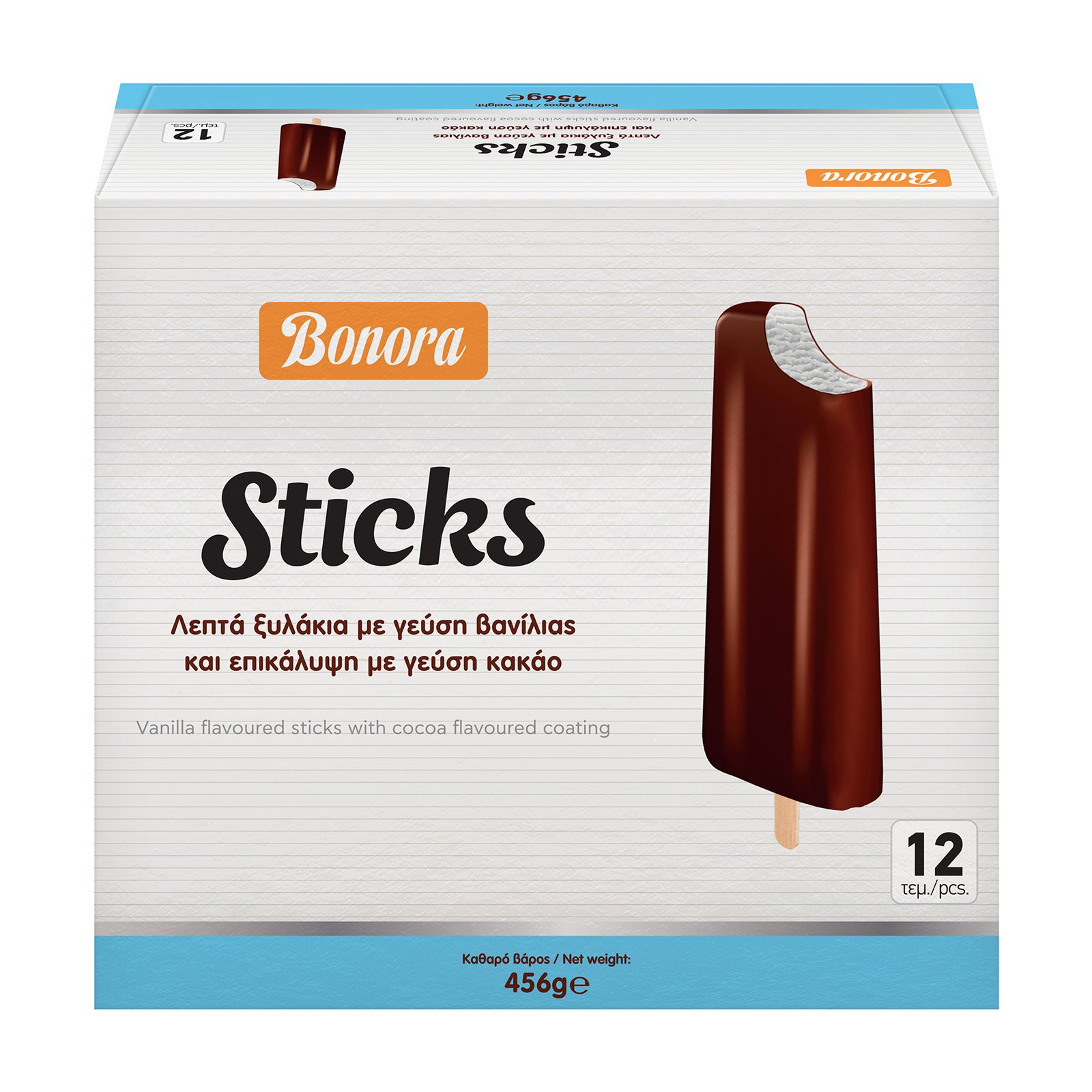 BONORA Sticks Ξυλάκια με γεύση Βανίλιας & Επικάλυψη με γεύση Κακάο ...