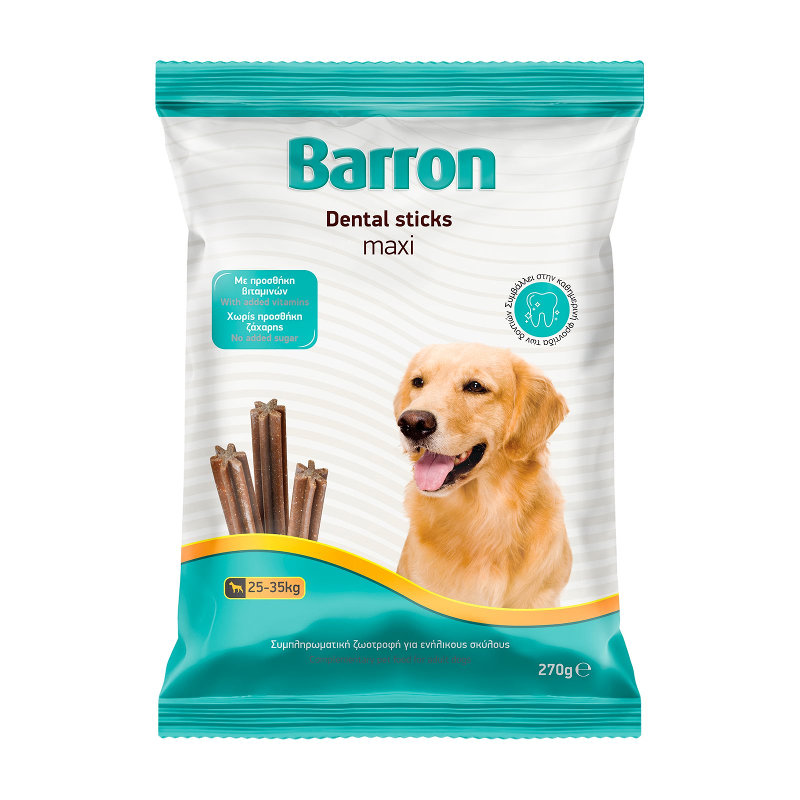 BARRON Dental Sticks Σνακ για Σκύλους Μεγάλου Μεγέθους 270g | ΣΚΛΑΒΕΝΙΤΗΣ