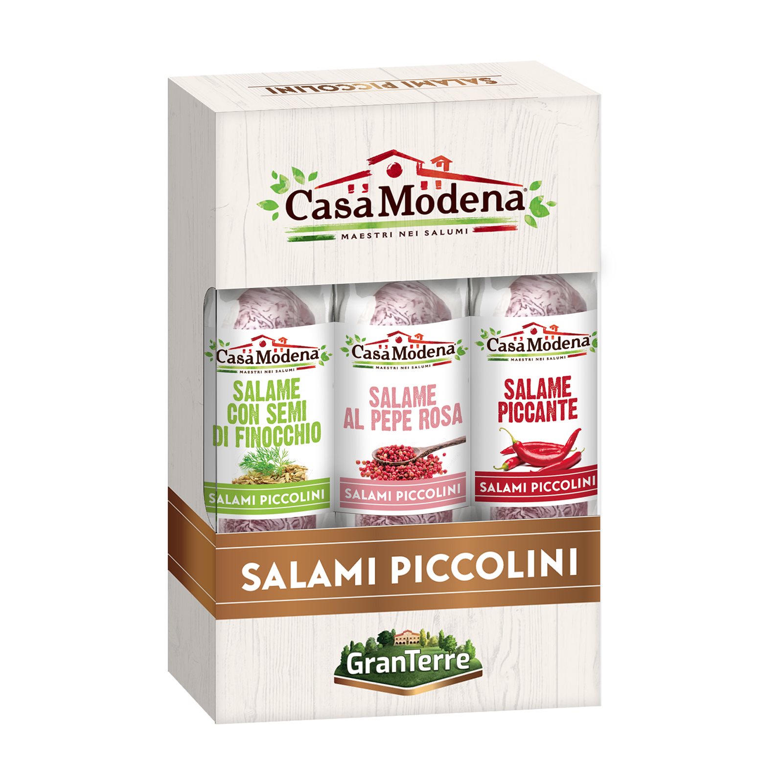 CASA MODENA Piccolini Ποικιλία με Σαλάμια Αέρος 3x120g | ΣΚΛΑΒΕΝΙΤΗΣ