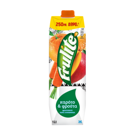 FRULITE Φρουτοποτό Καρότο Πορτοκάλι Μάνκγο 1lt τα 250ml Δώρο | ΣΚΛΑΒΕΝΙΤΗΣ