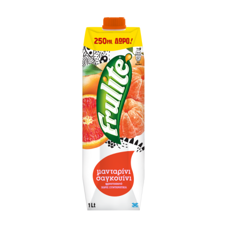 FRULITE Φρουτοποτό Μανταρίνι Σαγκουίνι 1lt τα 250ml Δώρο | ΣΚΛΑΒΕΝΙΤΗΣ